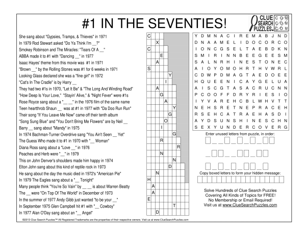 NO 1 IN THE SEVENTIES TRIVIA QUIZ