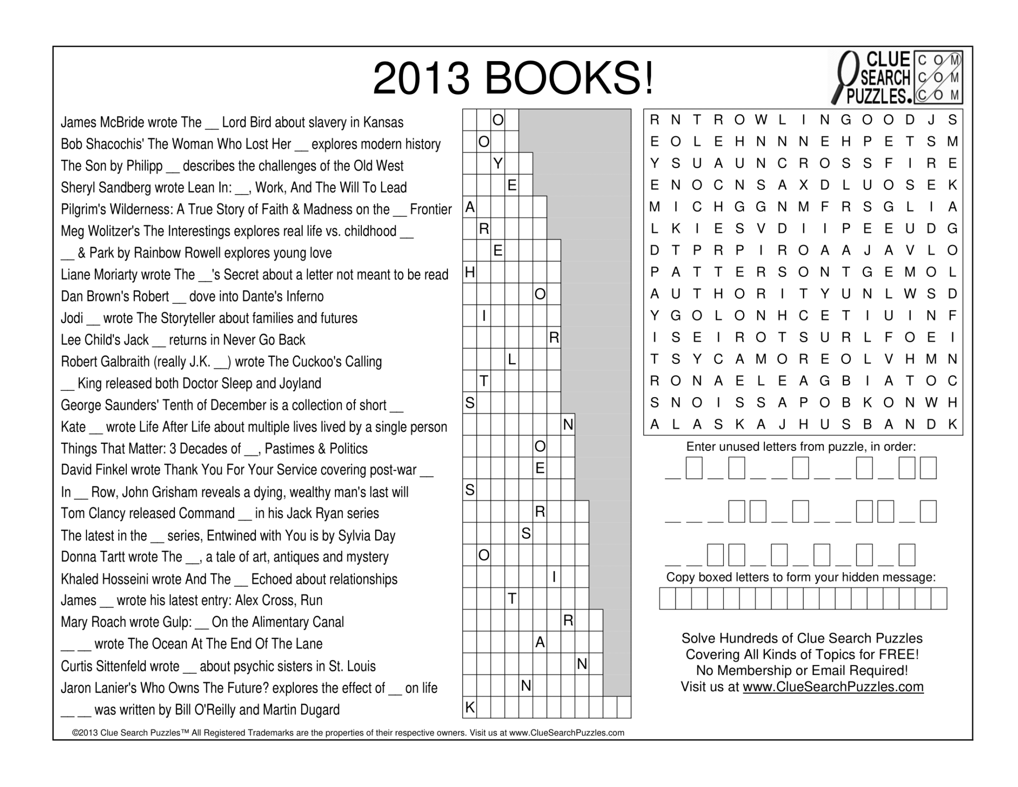 ARTISTS TRIVIA QUIZ – Clue Search Puzzles