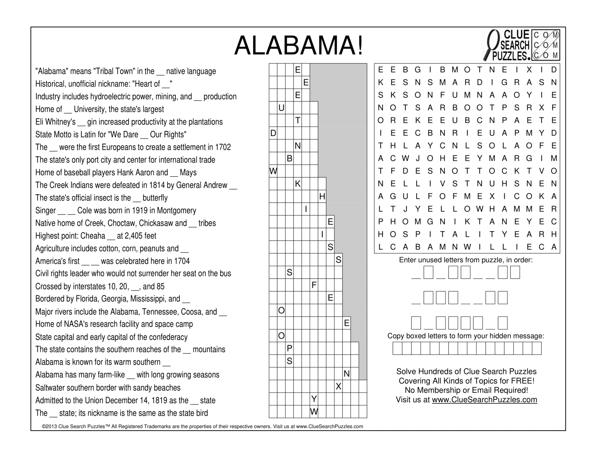 ALABAMA TRIVIA QUIZ