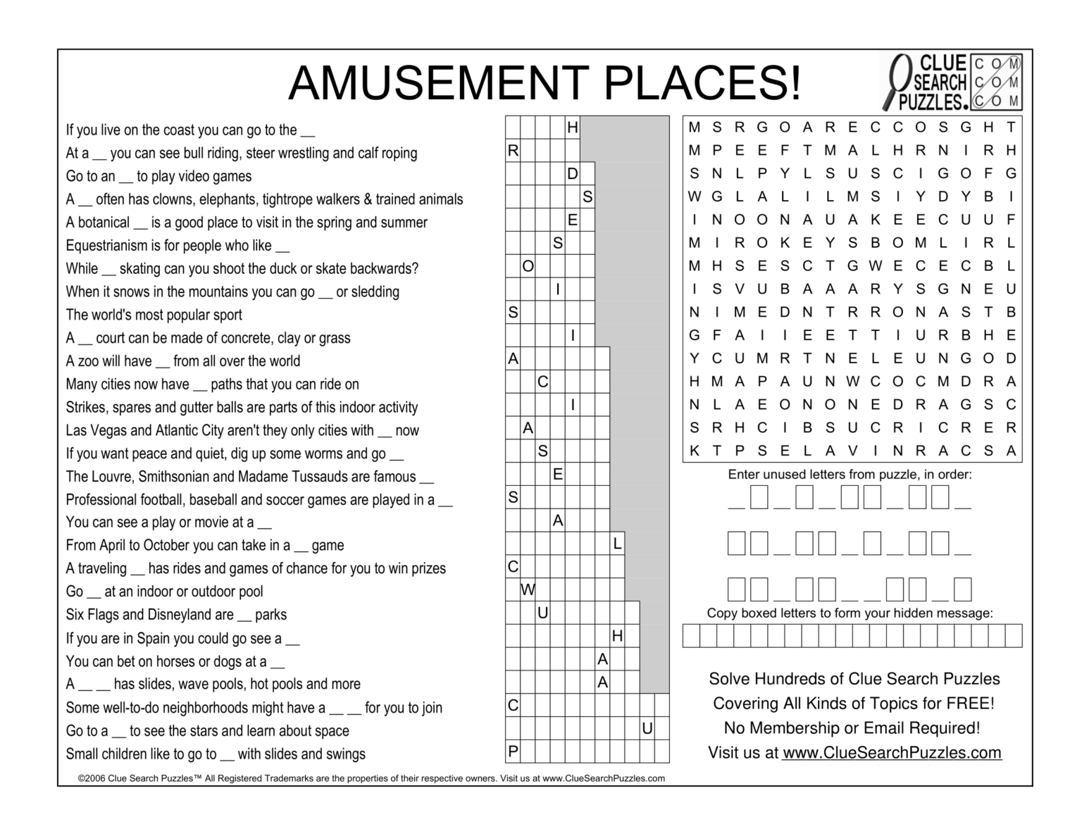 AMUSEMENT PLACES TRIVIA QUIZ