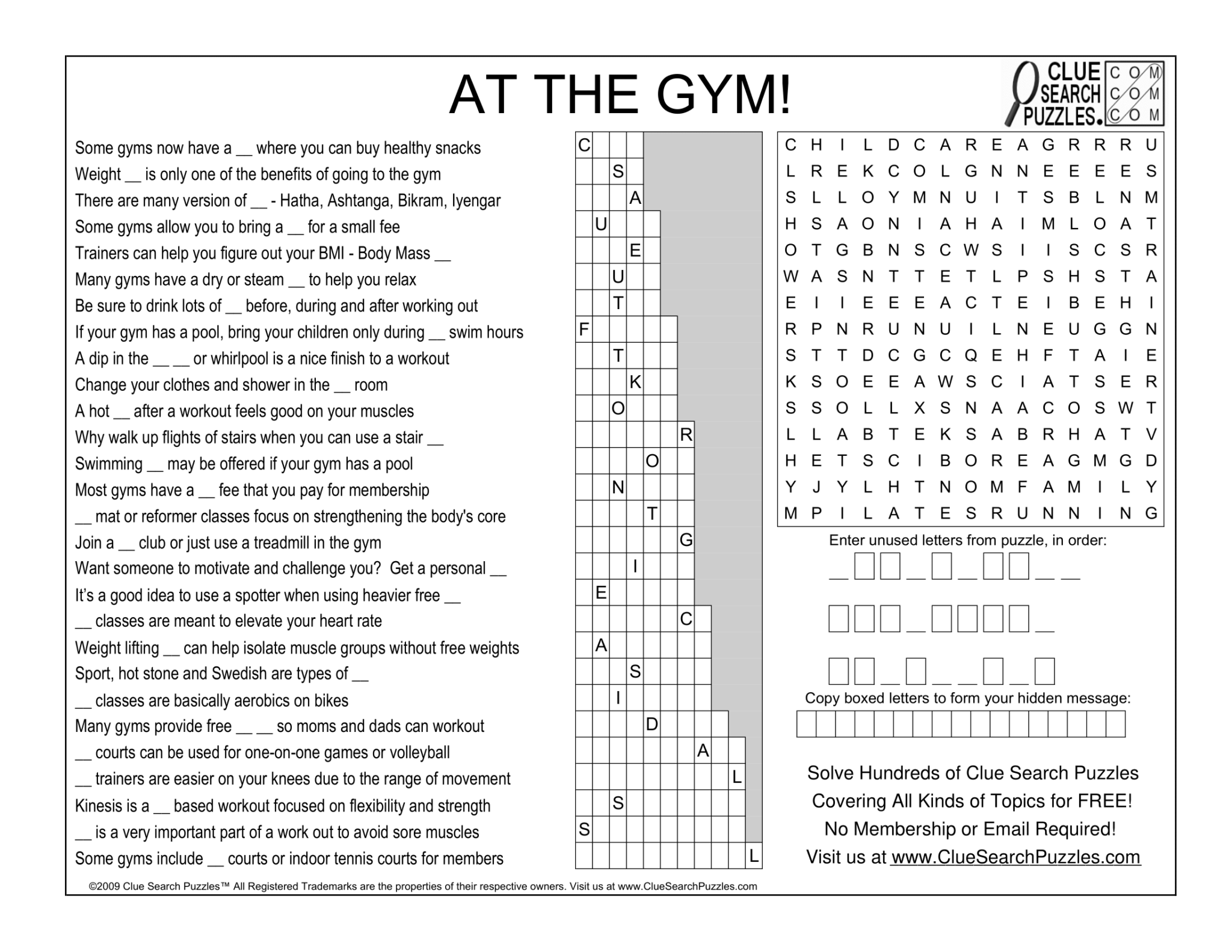 AT THE GYM TRIVIA QUIZ