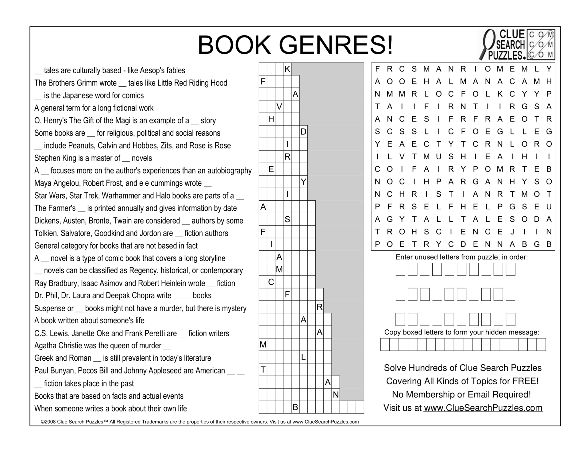 BOOK GENRES TRIVIA QUIZ