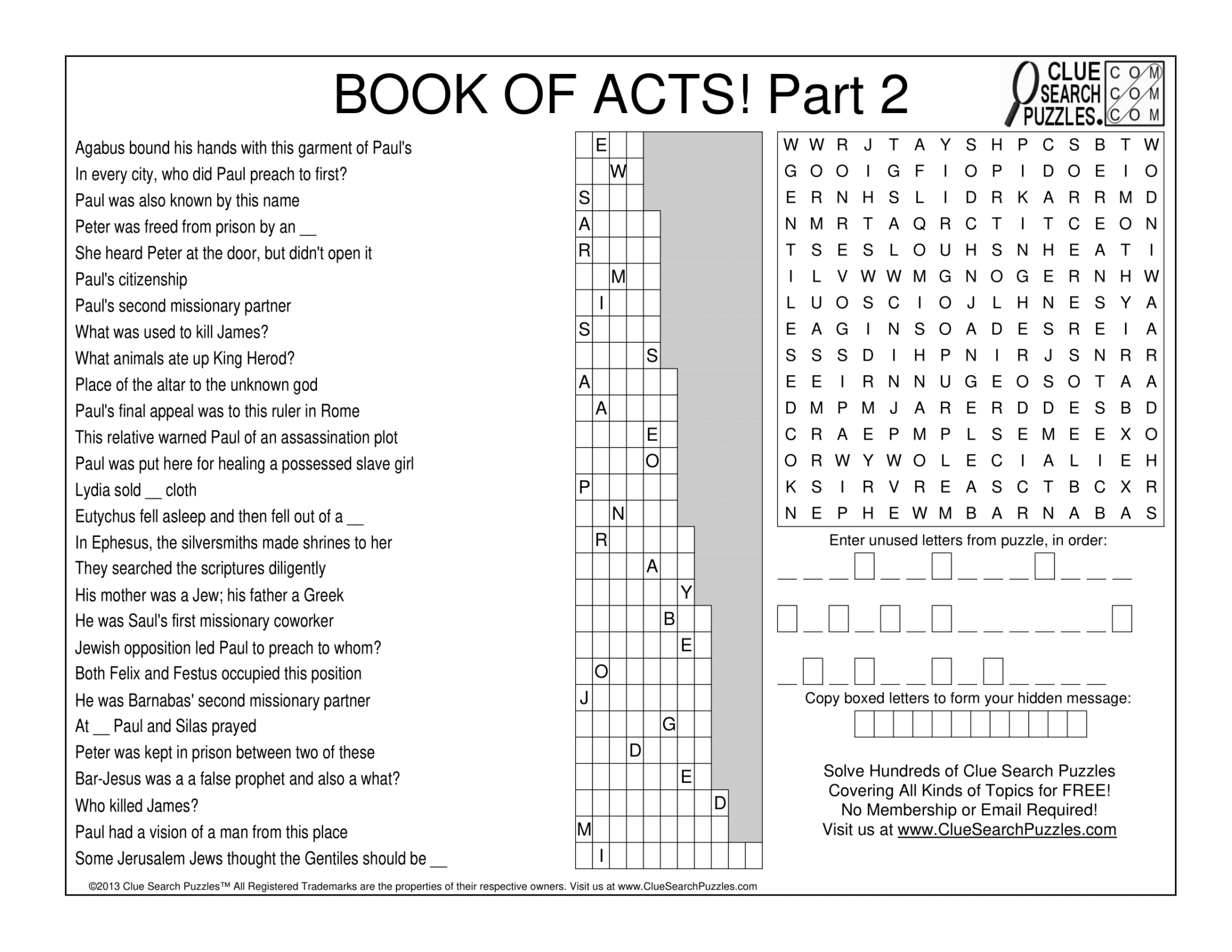 BOOK OF ACTS PART 2 TRIVIA QUIZ