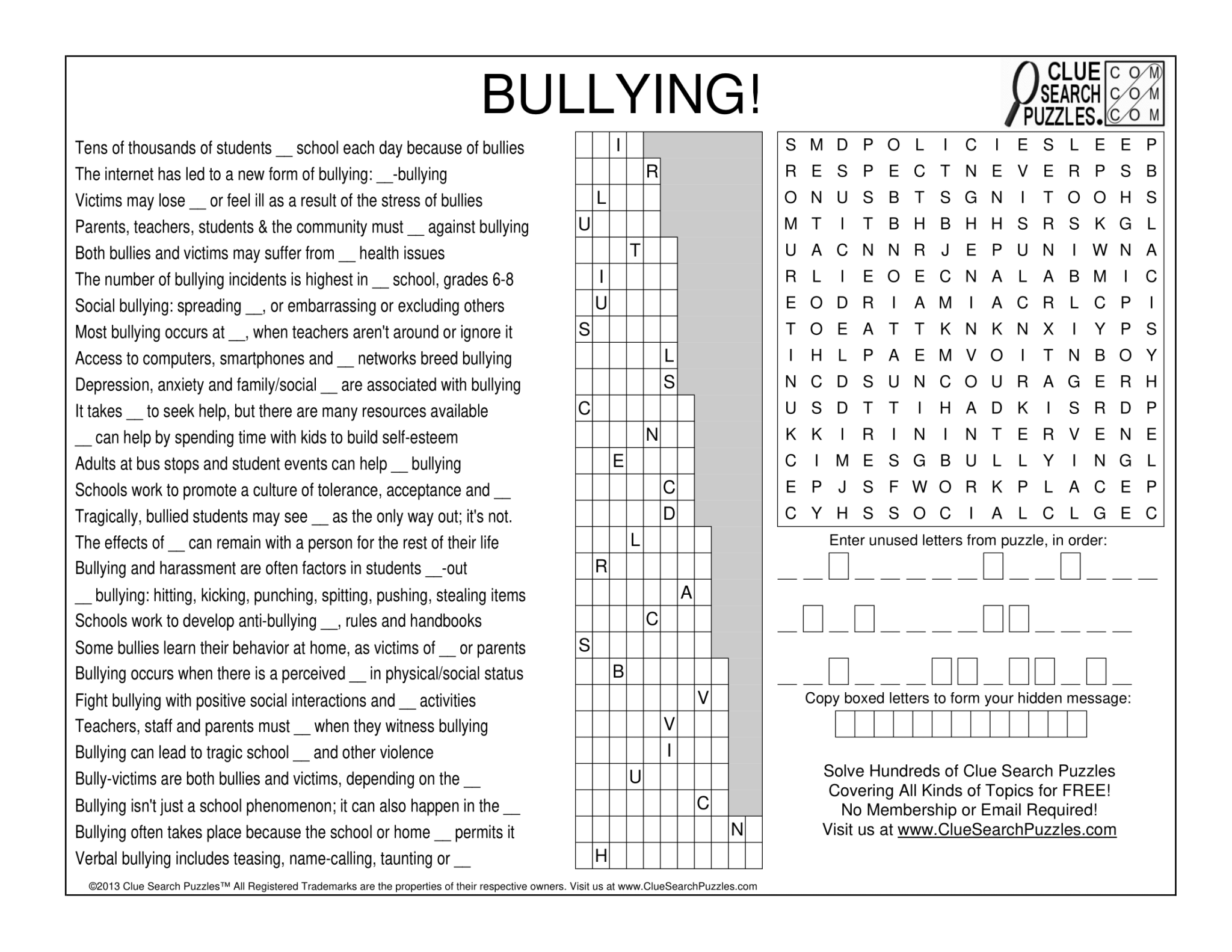 BULLYING TRIVIA QUIZ