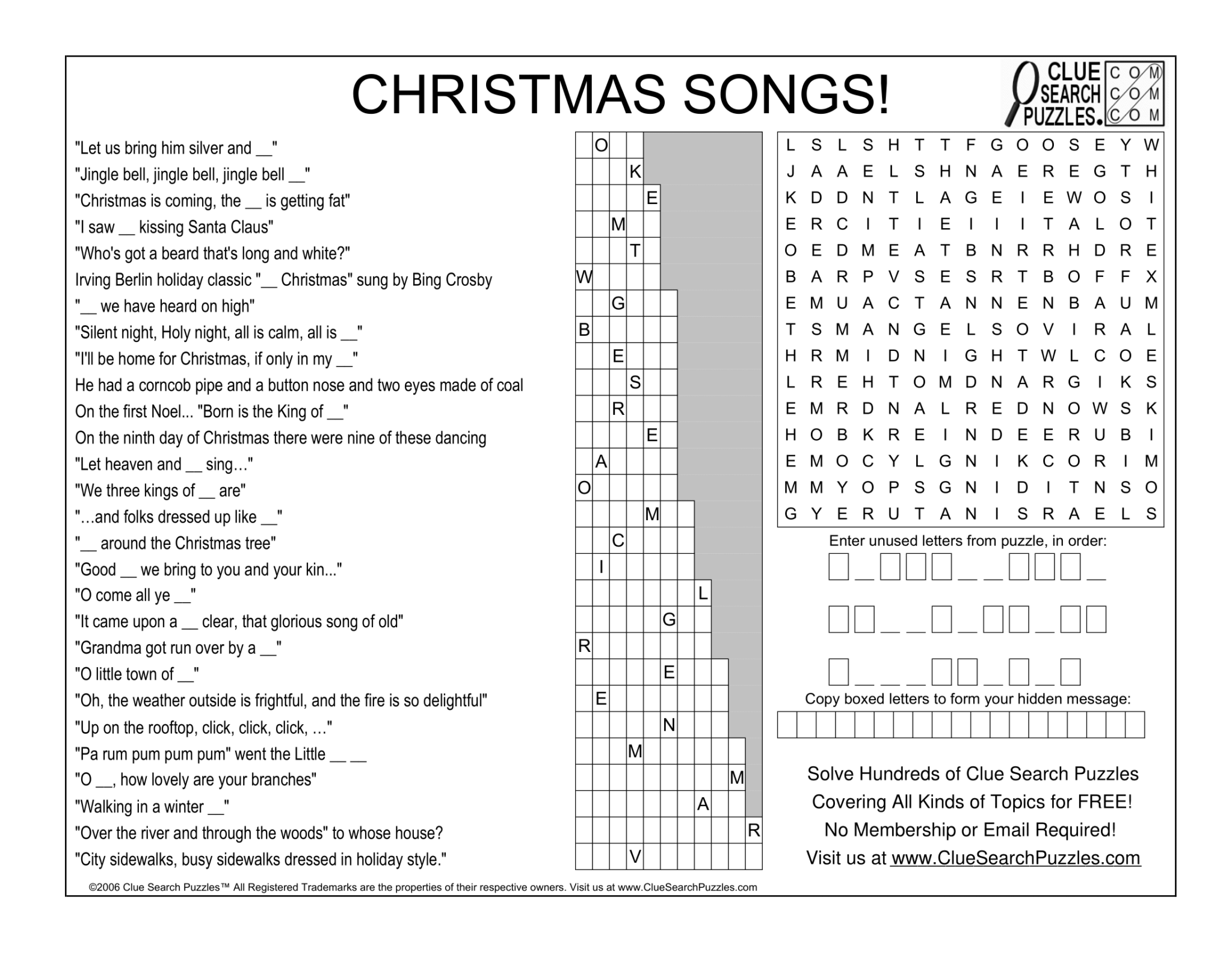CHRISTMAS SONGS TRIVIA QUIZ