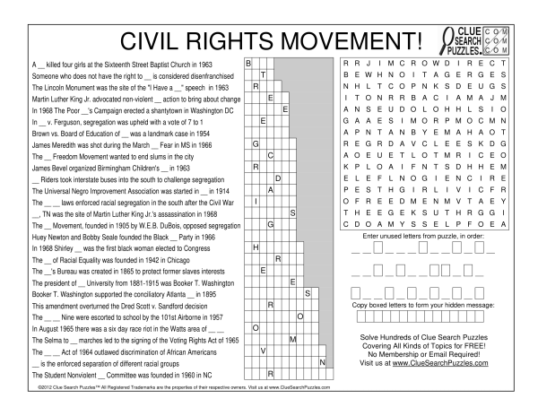 CIVIL RIGHTS MOVEMENT TRIVIA QUIZ
