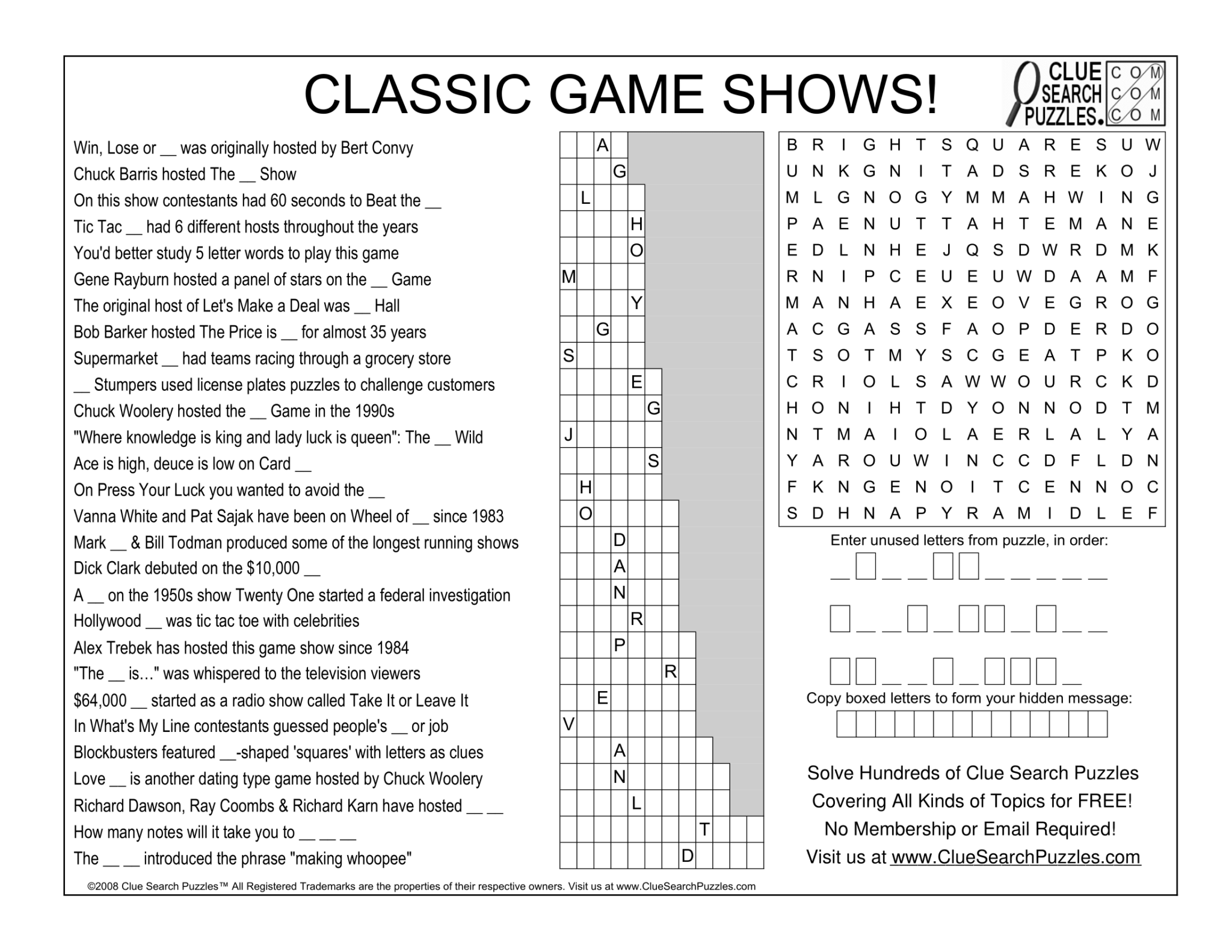 CLASSIC GAME SHOWS TRIVIA QUIZ