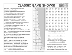 CLASSIC GAME SHOWS TRIVIA QUIZ