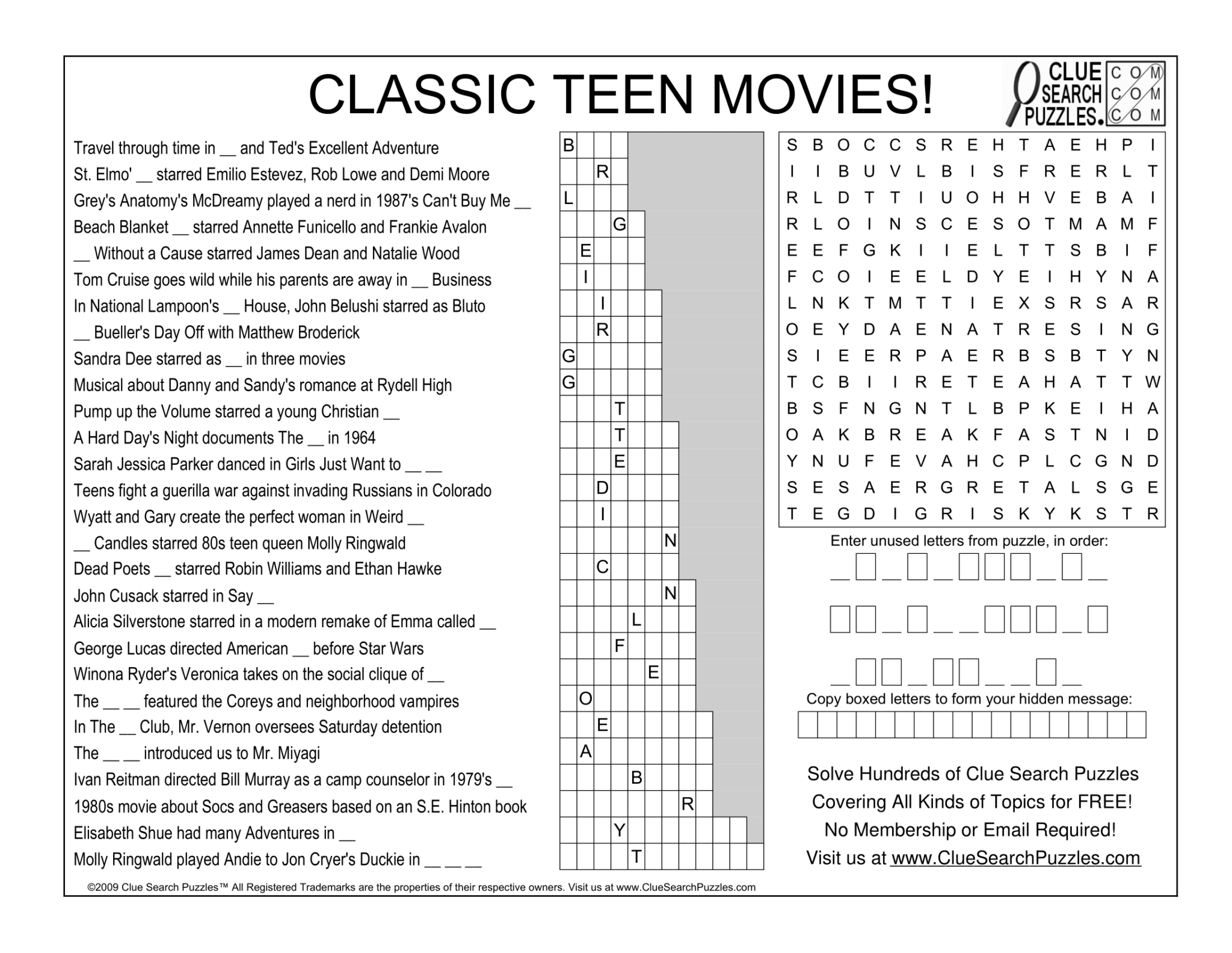 CLASSIC TEEN MOVIES TRIVIA QUIZ