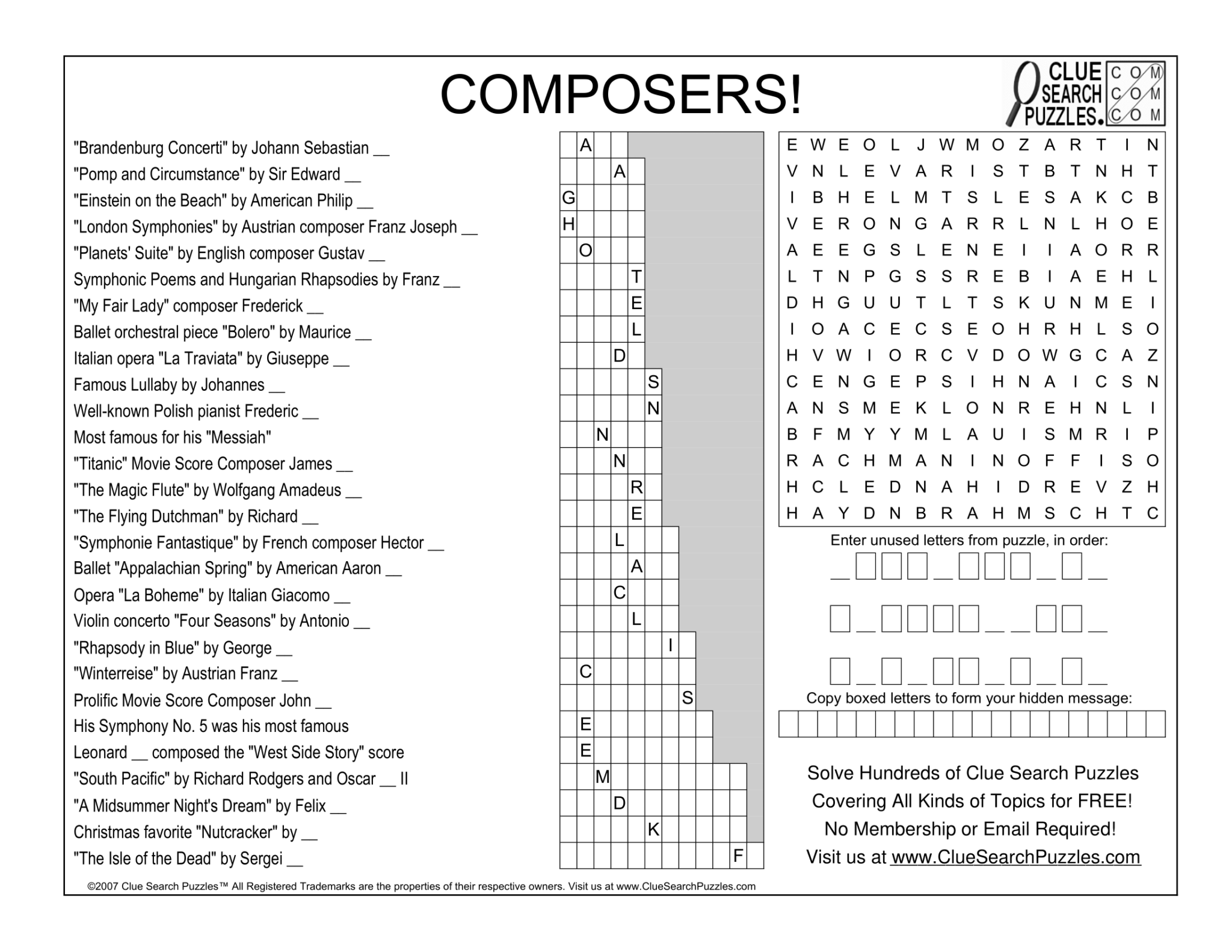 COMPOSERS TRIVIA QUIZ