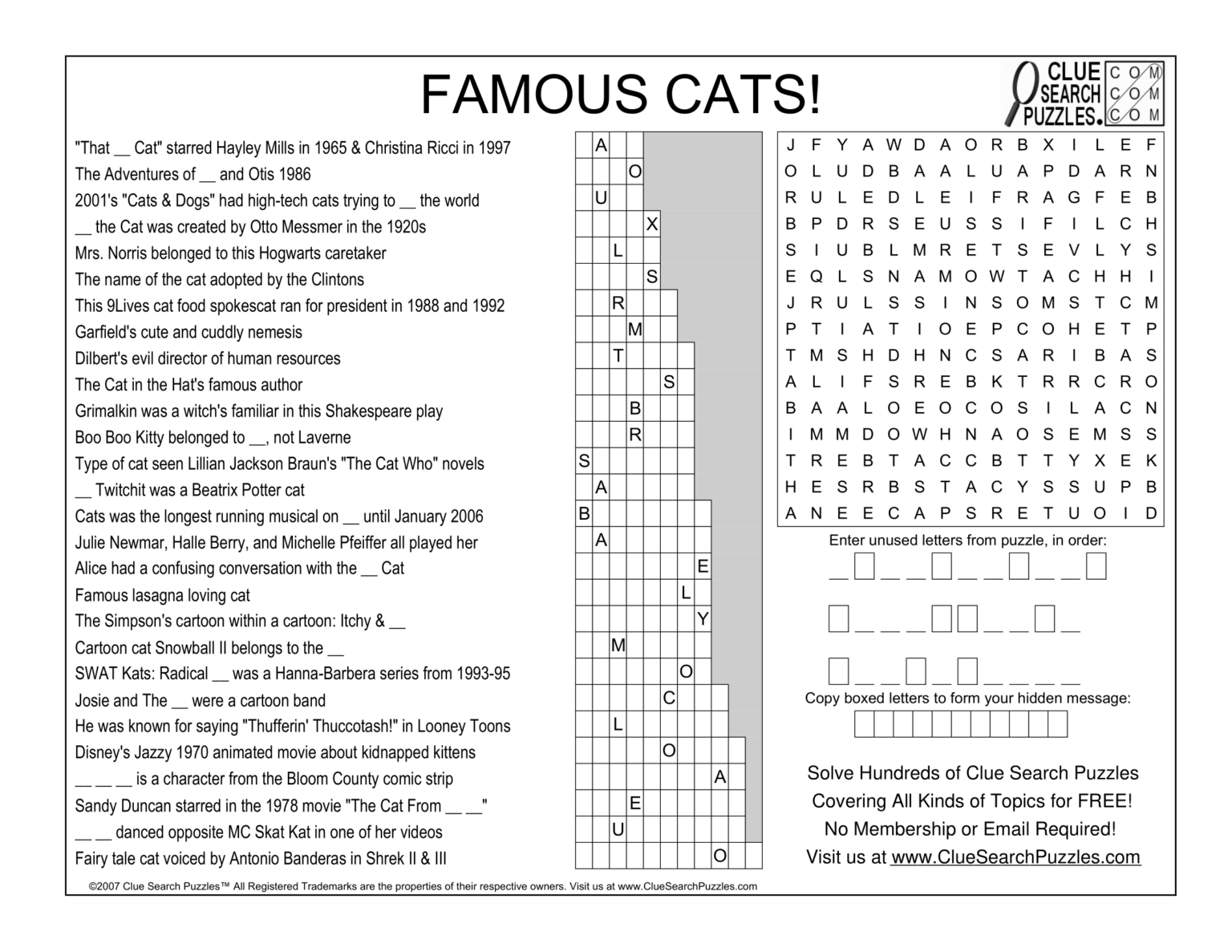 FAMOUS CATS TRIVIA QUIZ