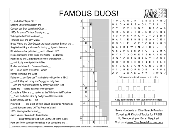 FAMOUS DUOS TRIVIA QUIZ
