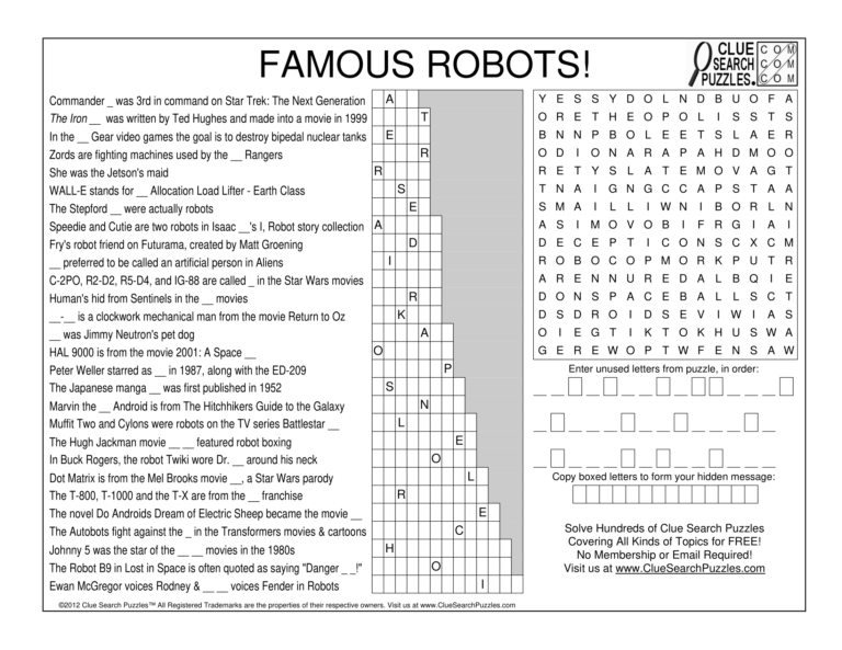 FAMOUS ROBOTS TRIVIA QUIZ