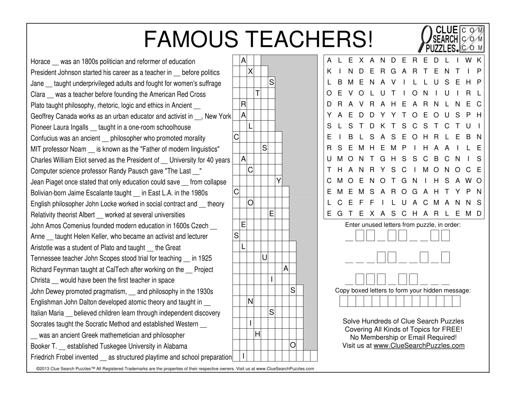 Teacher Appreciation Week Bundle - Clue Search Puzzles
