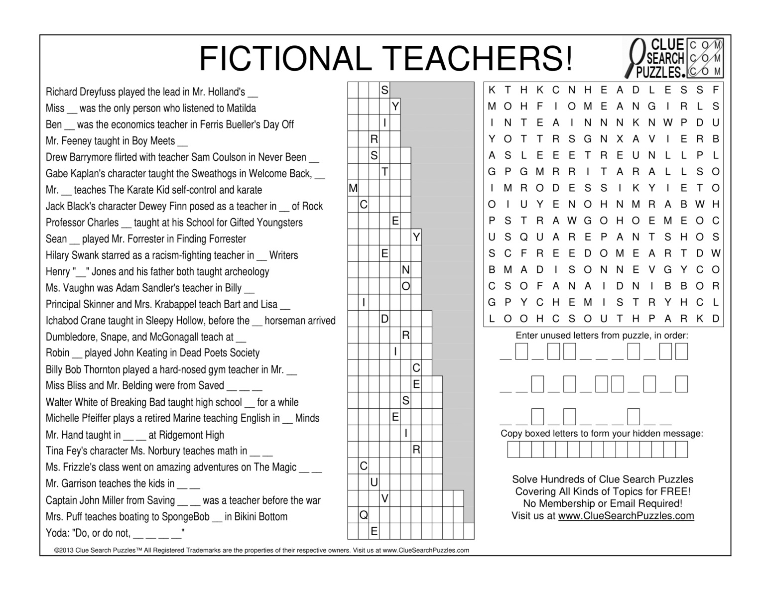 BACK TO SCHOOL TRIVIA QUIZ Clue Search Puzzles back-to-school-trivia-quiz-clue-search-puzzles
