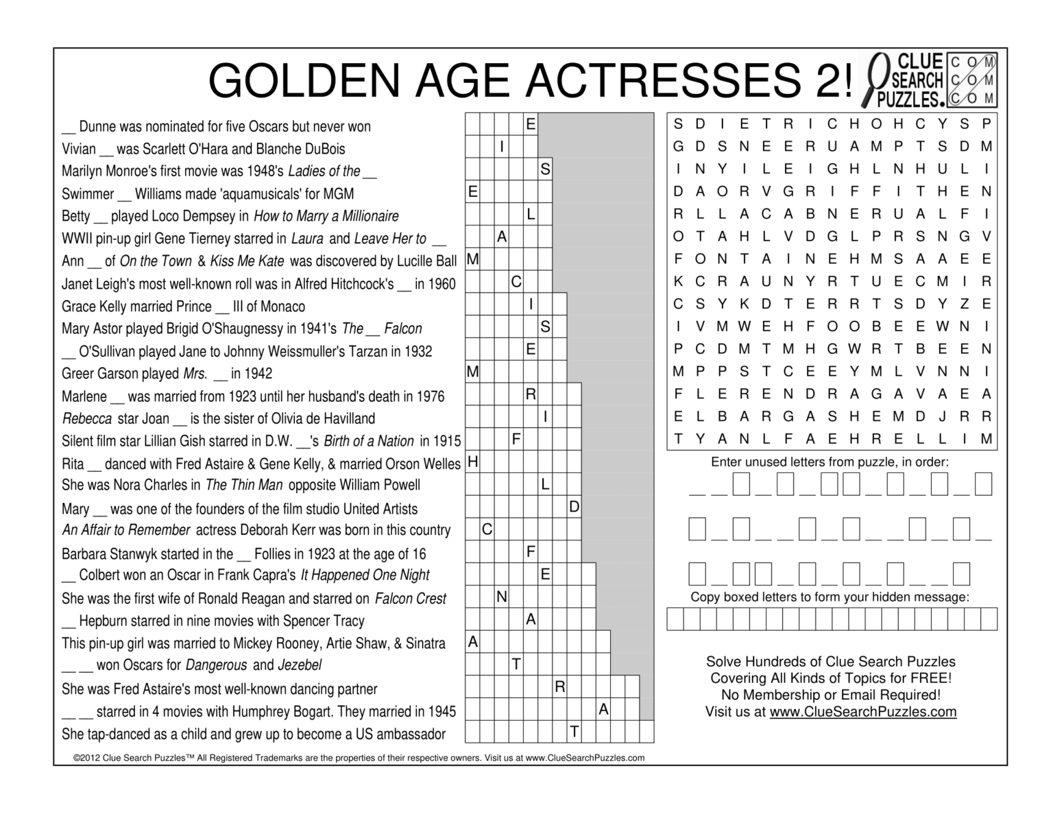 GOLDEN AGE ACTRESSES 2 TRIVIA QUIZ