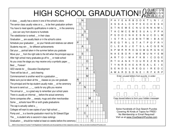 HIGH SCHOOL GRADUATION TRIVIA QUIZ