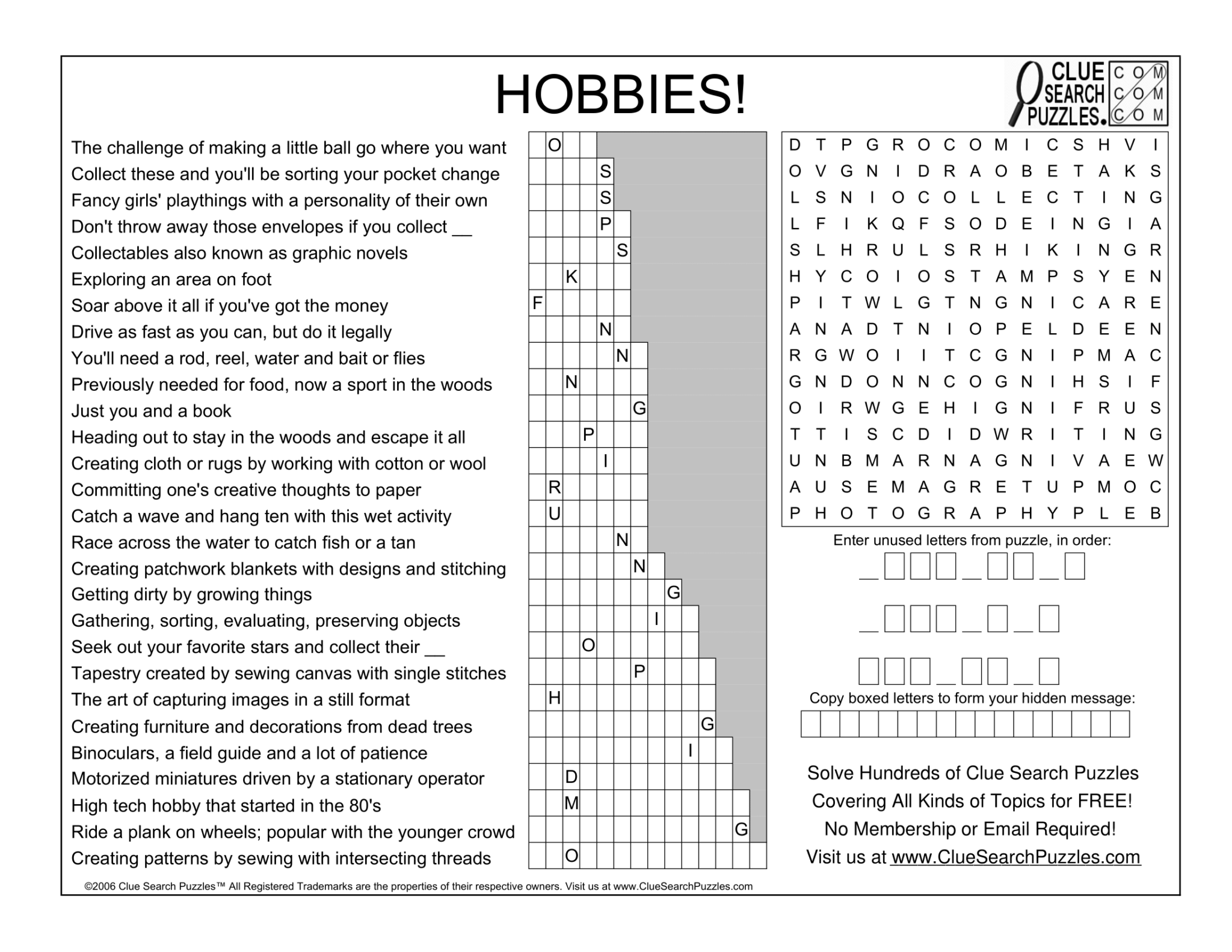 hobbies-trivia-quiz-clue-search-puzzles