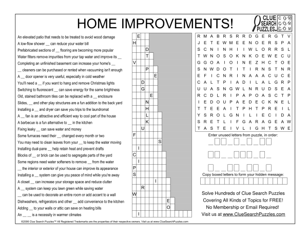 Around the House - Clue Search Puzzles
