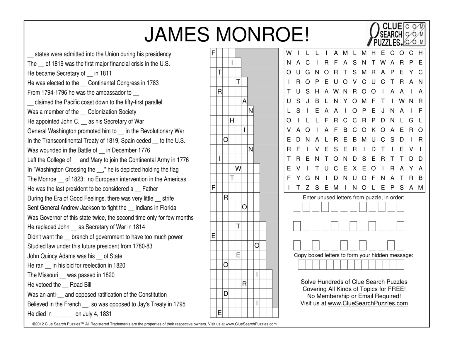 JAMES MONROE TRIVIA QUIZ
