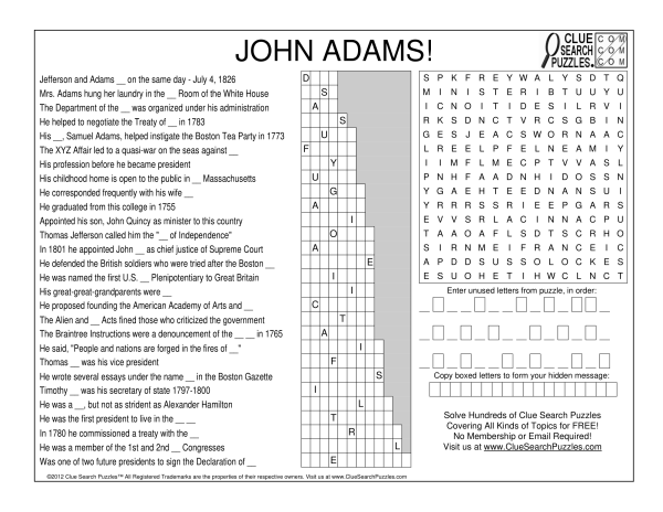 JOHN ADAMS TRIVIA QUIZ