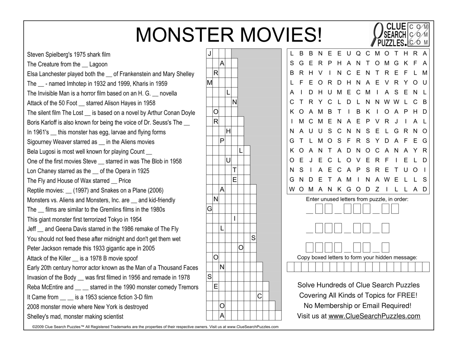 MONSTER MOVIES TRIVIA QUIZ