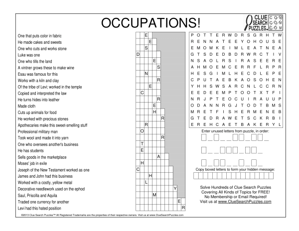 OCCUPATIONS TRIVIA QUIZ