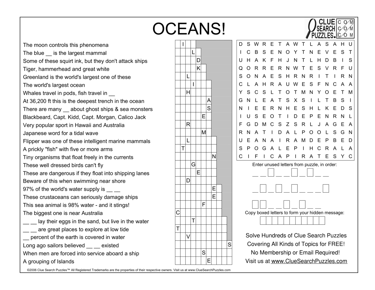 OCEANS TRIVIA QUIZ