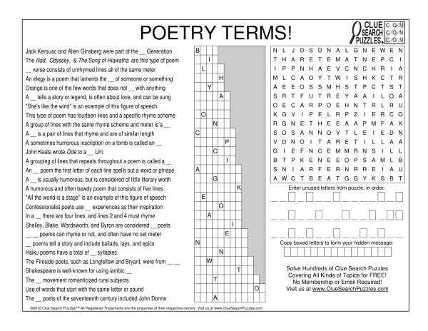 POETRY TERMS TRIVIA QUIZ