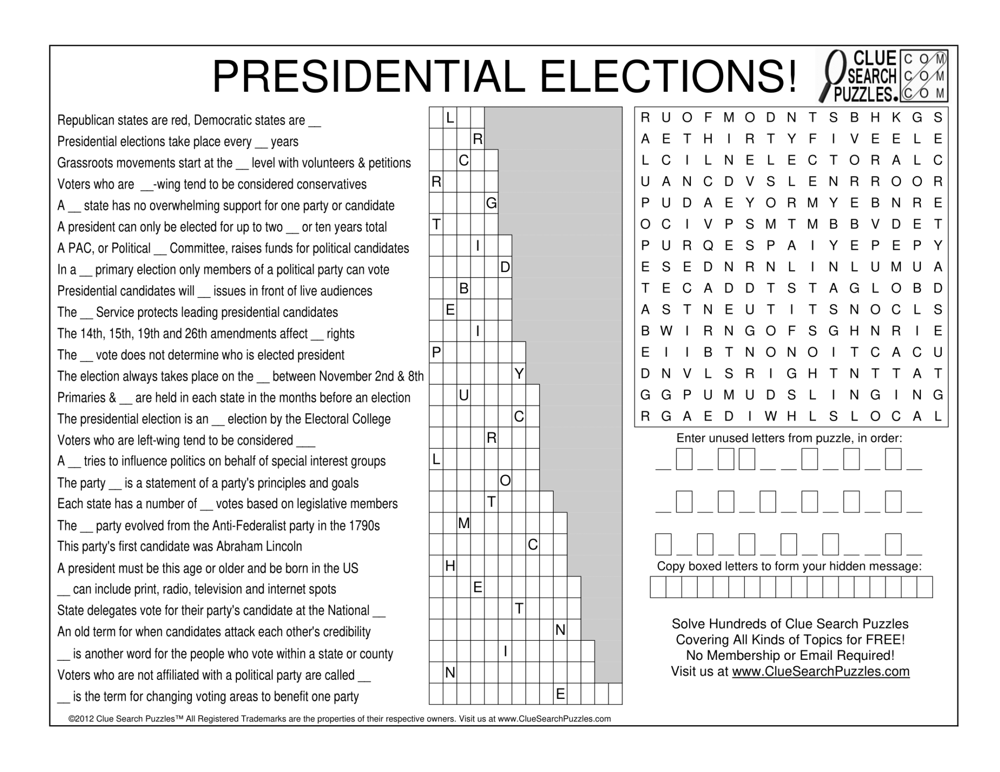 PRESIDENTIAL ELECTIONS TRIVIA QUIZ