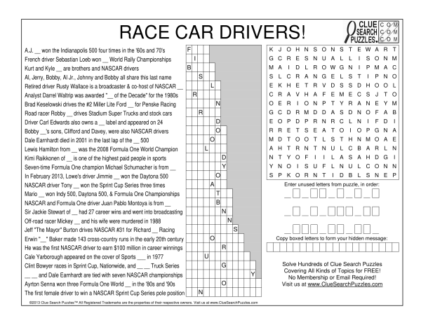 RACE CAR DRIVERS TRIVIA QUIZ
