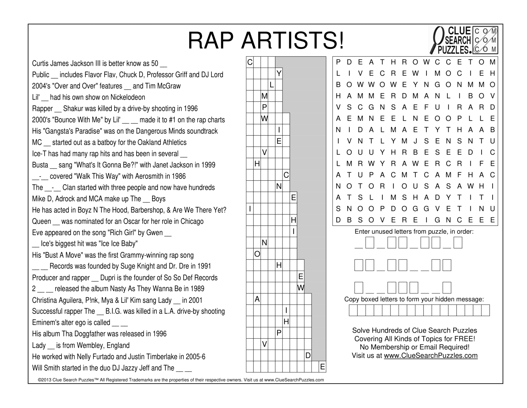 RAP ARTISTS TRIVIA QUIZ