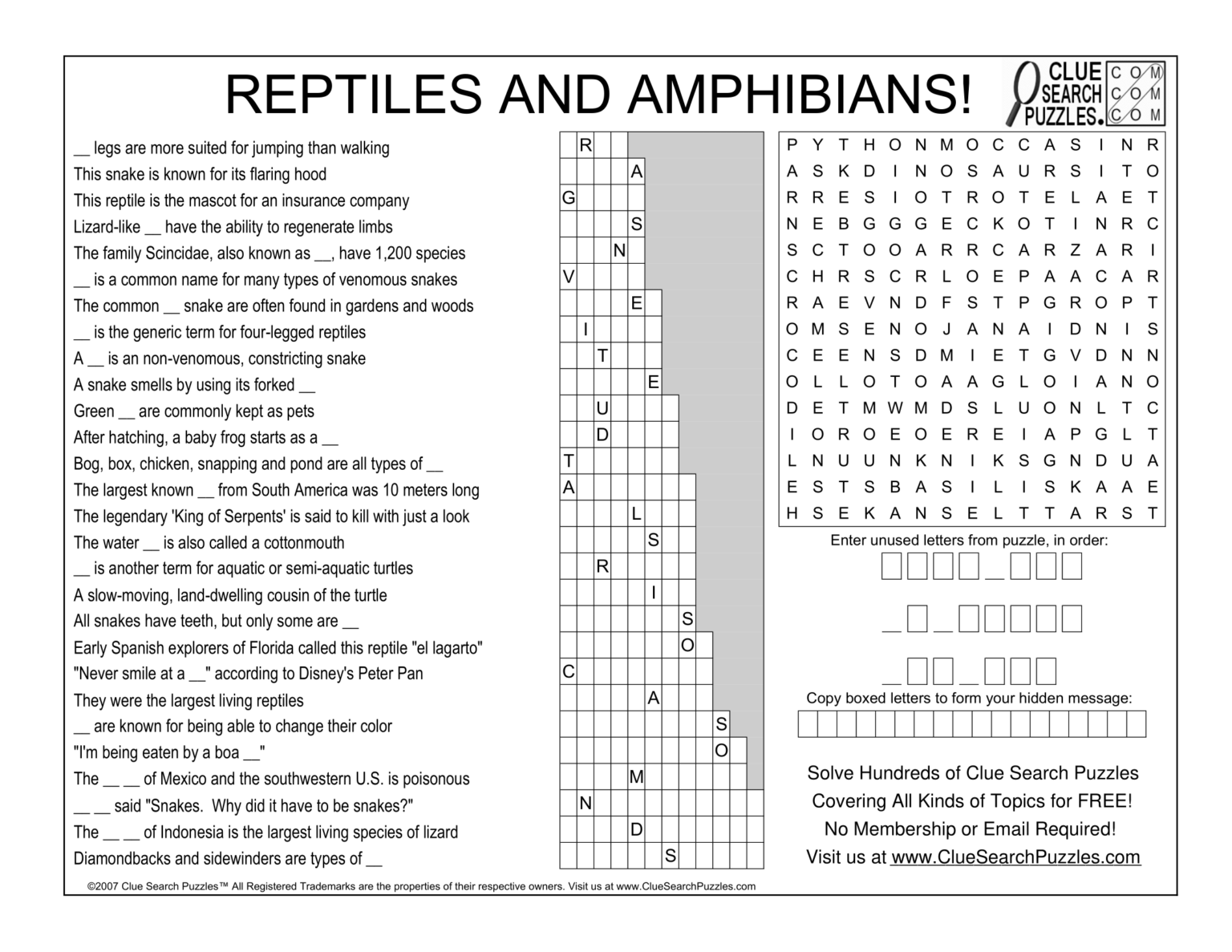 REPTILES AND AMPHIBIANS TRIVIA QUIZ