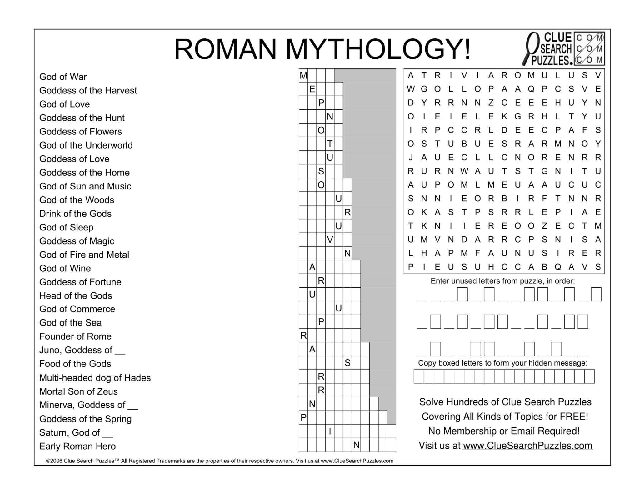 ROMAN MYTHOLOGY TRIVIA QUIZ