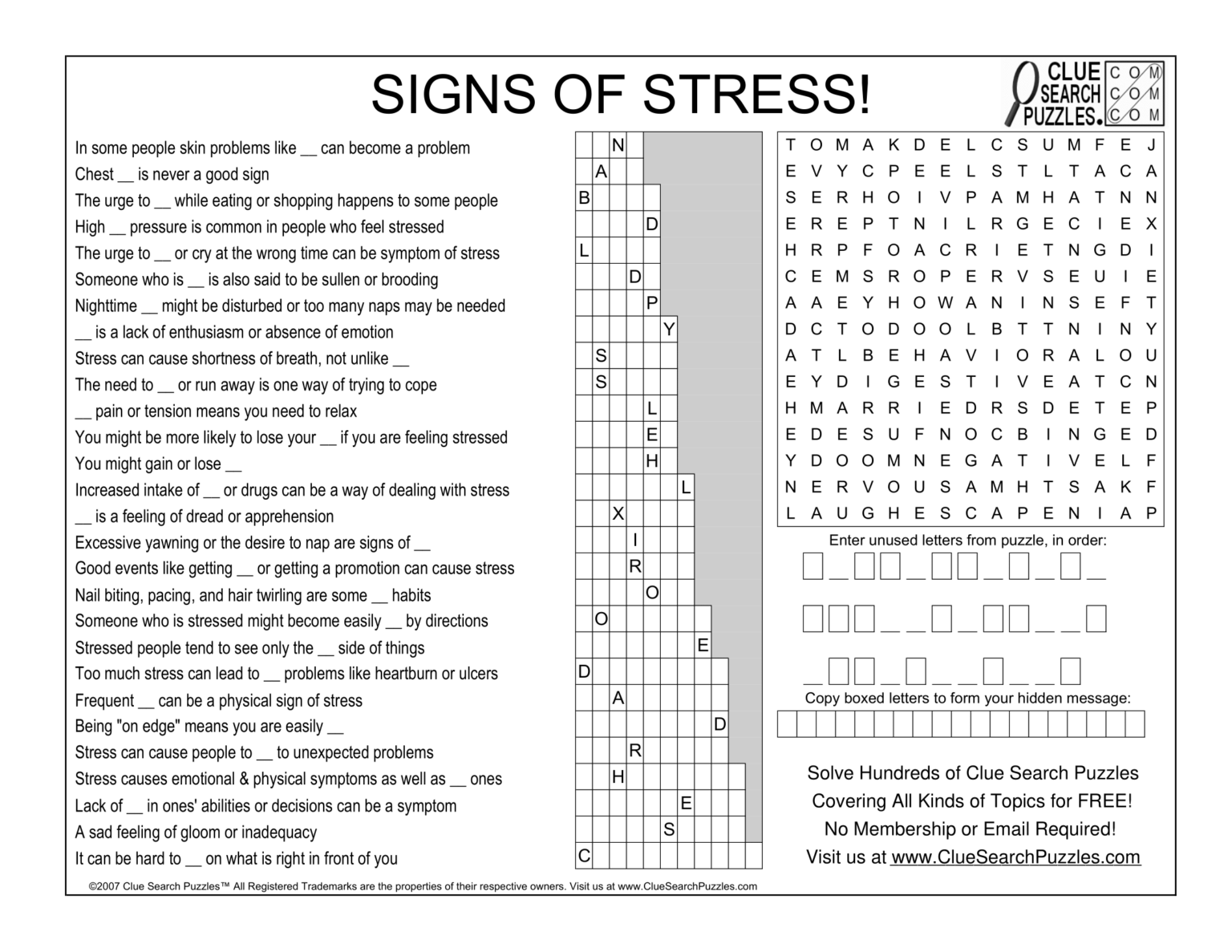 SIGNS OF STRESS TRIVIA QUIZ