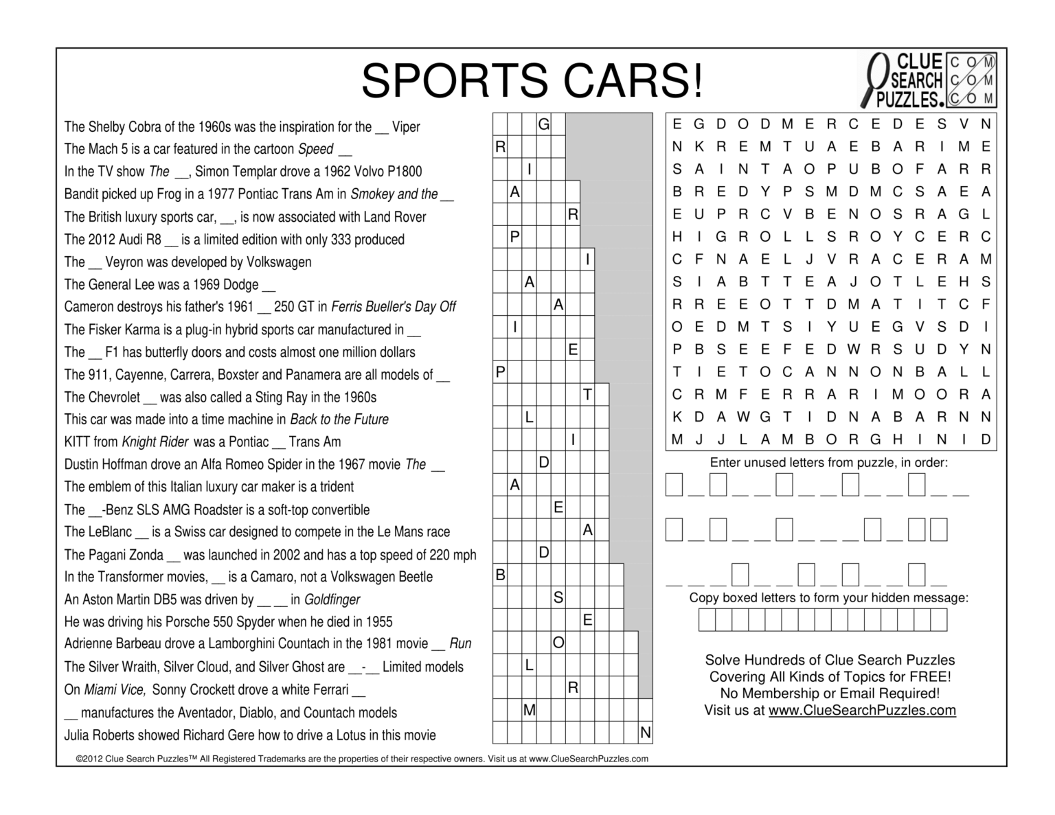 SPORTS CARS TRIVIA QUIZ