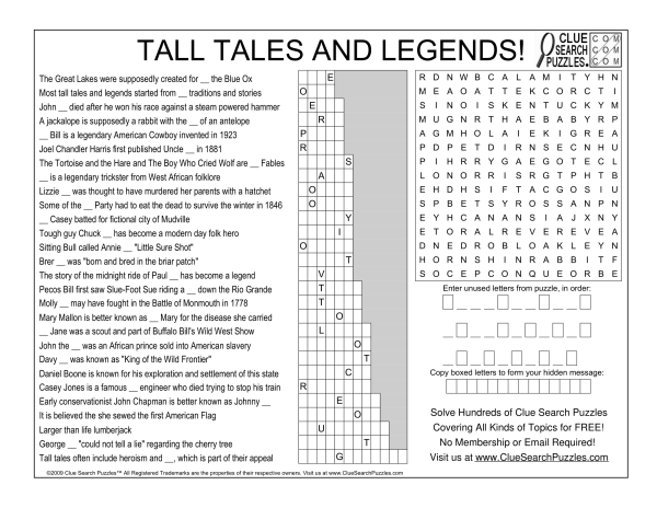 TALL TALES AND LEGENDS TRIVIA QUIZ