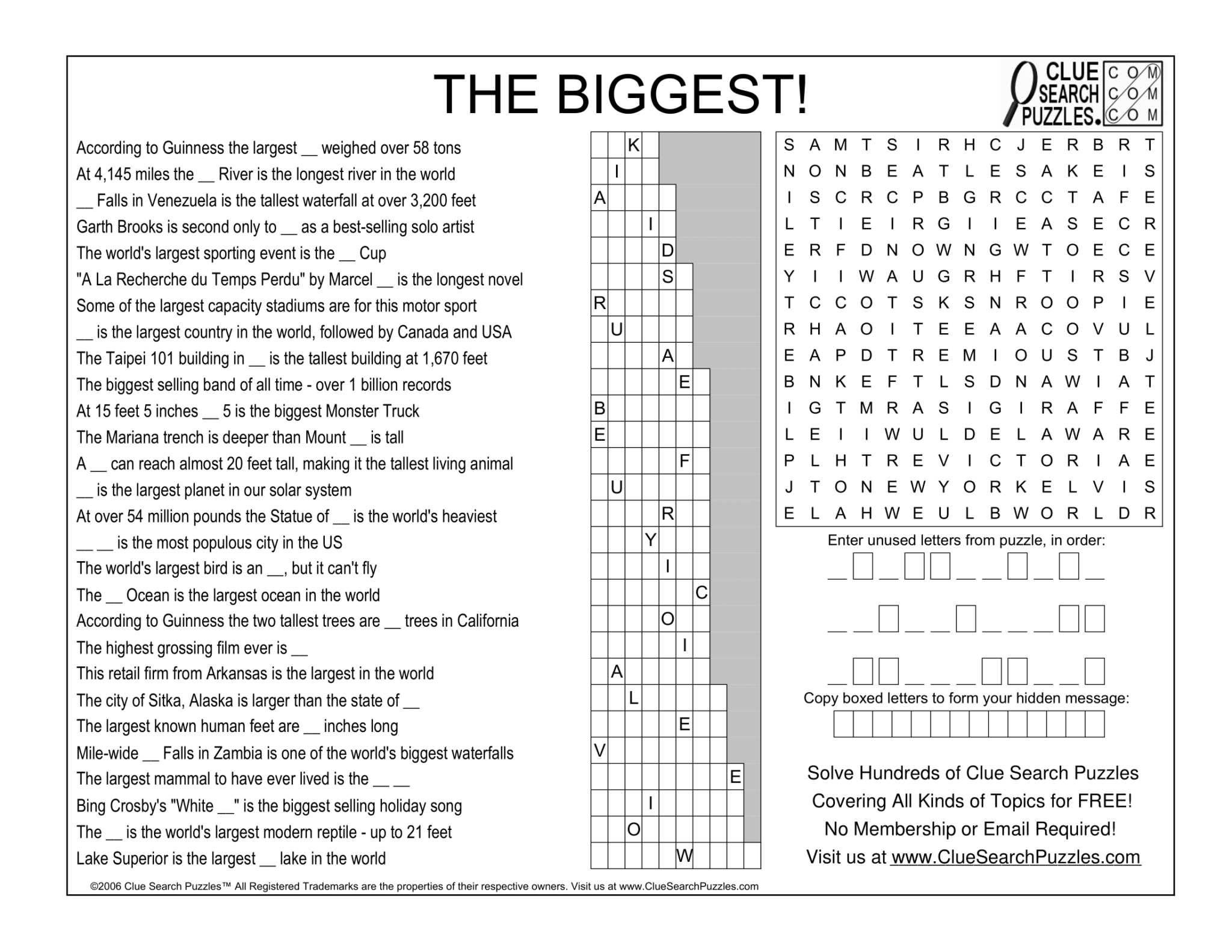 THE BIGGEST TRIVIA QUIZ