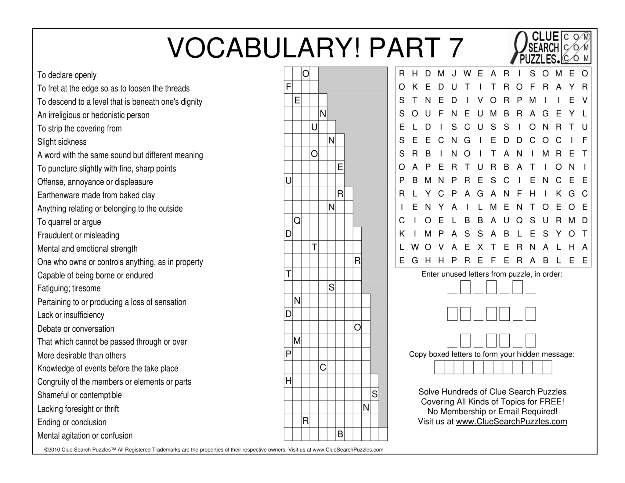 VOCABULARY PART 7 TRIVIA QUIZ Clue Search Puzzles vocabulary-part-7-trivia-quiz-clue-search-puzzles