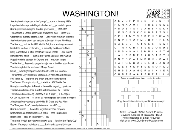 WASHINGTON TRIVIA QUIZ