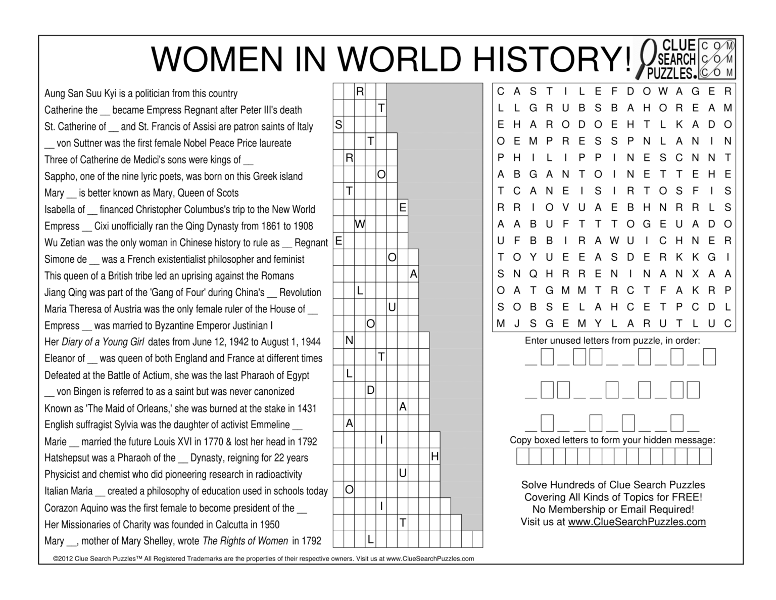 WOMEN IN WORLD HISTORY TRIVIA QUIZ
