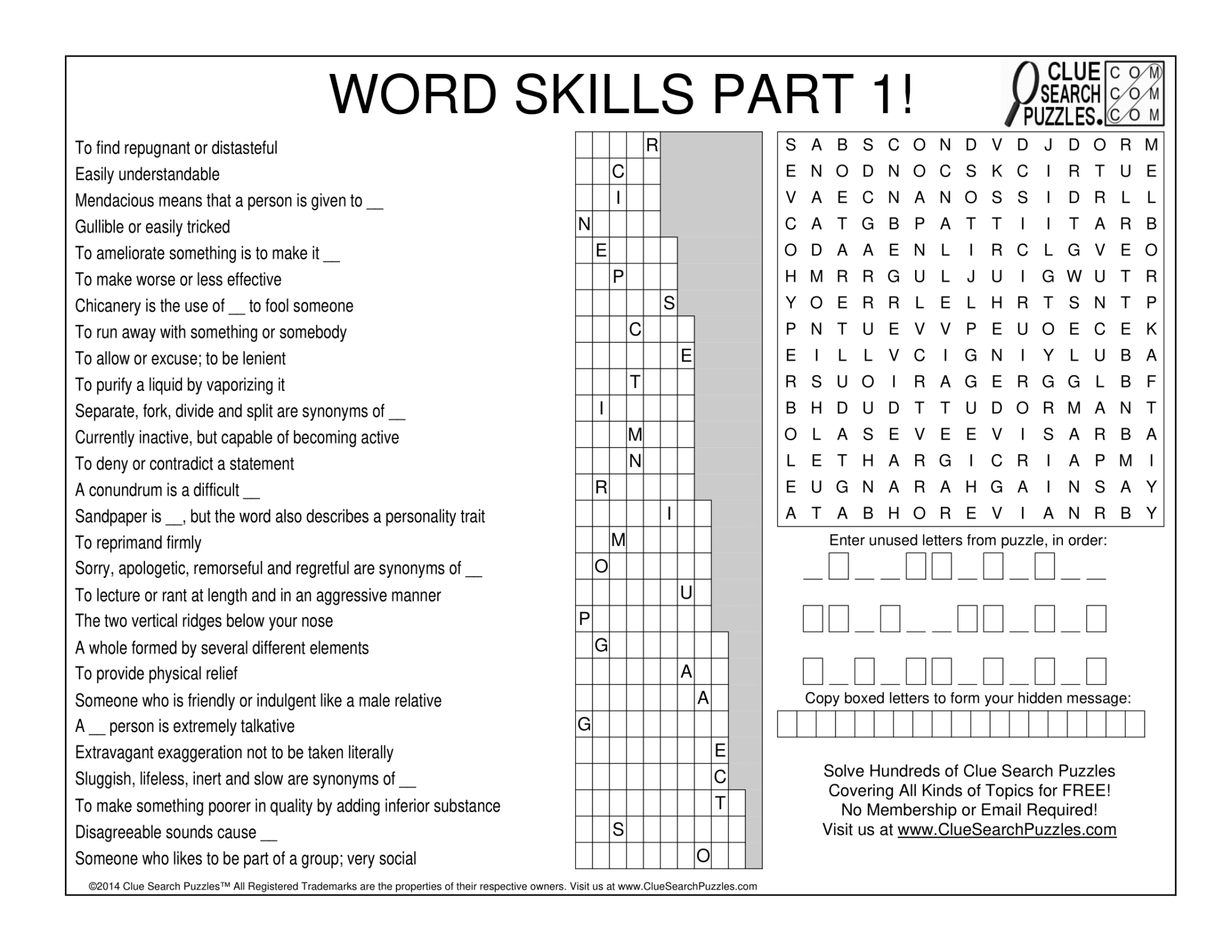 WORD SKILLS PART 1 TRIVIA QUIZ