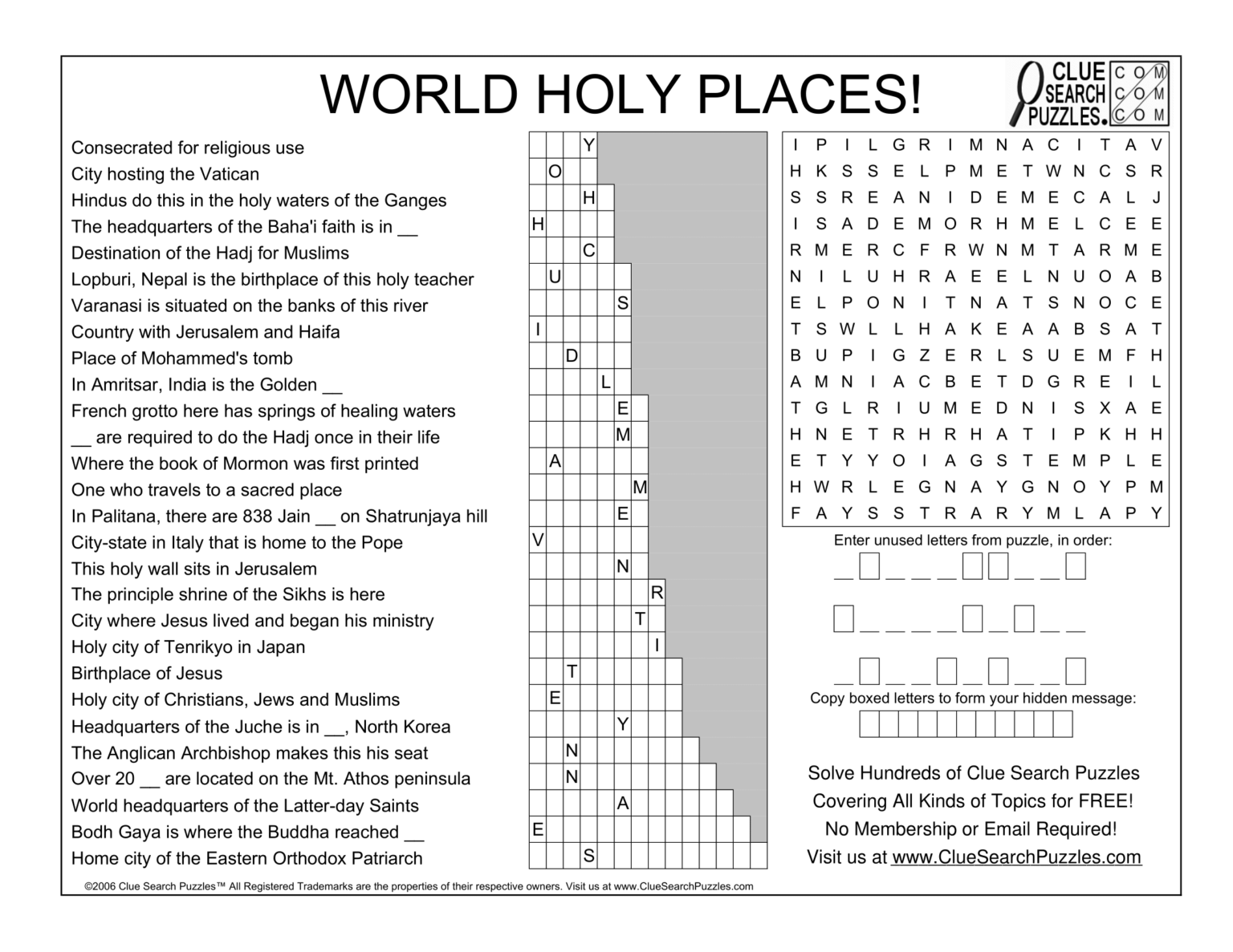 WORLD HOLY PLACES TRIVIA QUIZ